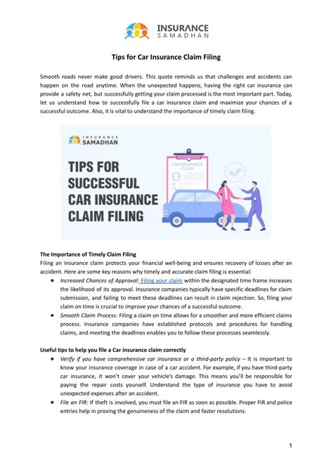 Ppt Tips For Car Insurance Claim Filing Insurance Samadhan