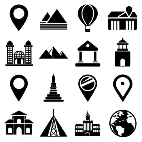 Premium Vector Location Icons Set Navigation Icons Map Pointer Icons Location Symbols Vector