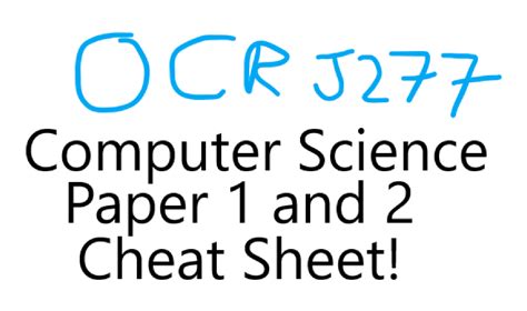Computer Science Cheat Sheet Ocr J277 Gcse Paper 1 And Paper 2