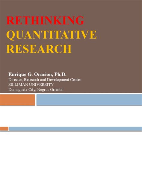 Rethinking Quantitative Research Pdf Hypothesis Causality