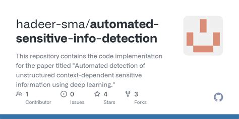 Github Hadeer Smaautomated Sensitive Info Detection This Repository Contains The Code