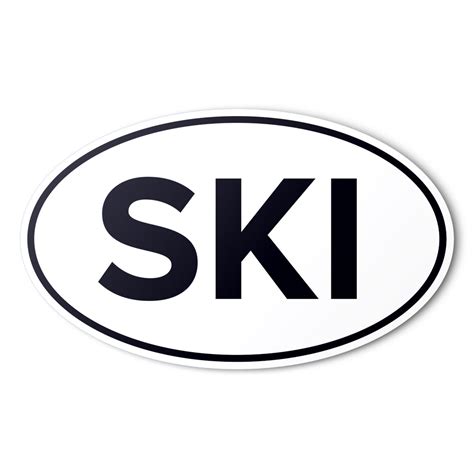 SKI ANTI UV VINYL BUMPER STICKER Skiing Winter Sports Euro Oval Car Decal EBay