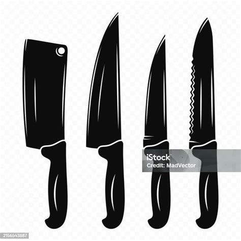 벡터 부엌 칼 실루엣 아이콘 세트 절연 다양한 부엌 칼 디자인 템플릿 요리사 부엌 칼 가정 생활에 대한 스톡 벡터 아트 및 기타 이미지 가정 생활 가정 주방 가정의