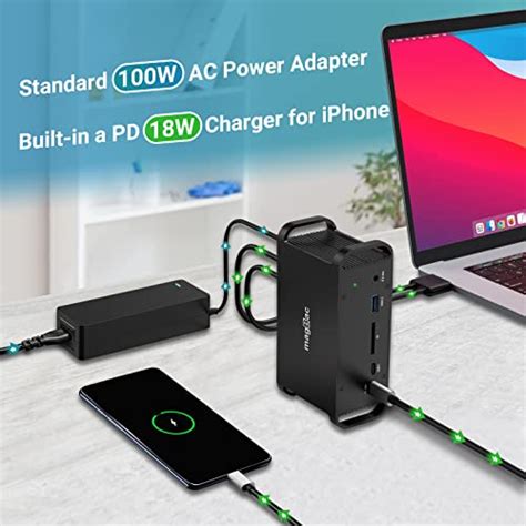 MacBook Laptop Docking Station Dual Monitor In USB C Dock With W AC Power Adapter Two