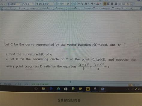 solved let c be the curve represented by the vector function