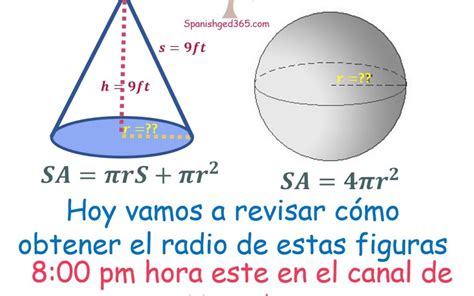 7ª Clase de GEOMETRÍA Despejar formulas Spanish GED 365