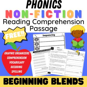 Reading Comprehension Nonfiction Decodable Passages Beginning Blends SoR