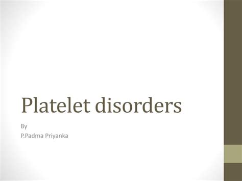 Quantitative Platelet Disorders Pptx