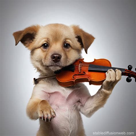 Dog Playing Violin | Stable Diffusion Online
