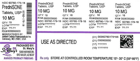 Label Prednisone Tablet Oral Indications Usage And Precautions