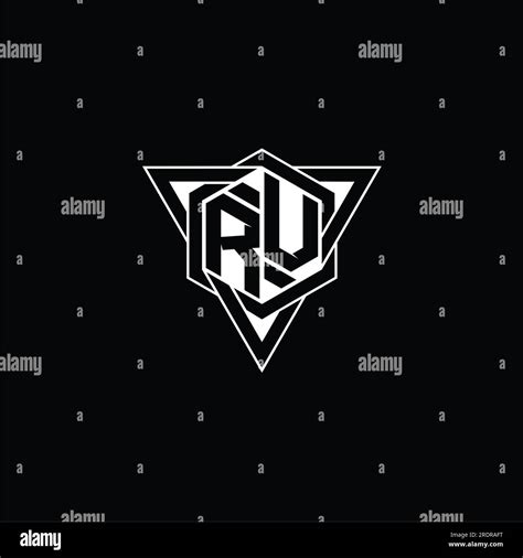 Rv Letter Logo Monogram Hexagon Shape With Triangle Geometric Outline