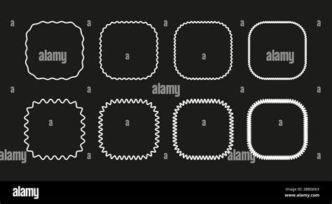 Wavy Edge Rounded Square Line Frame Stock Vector Image And Art Alamy