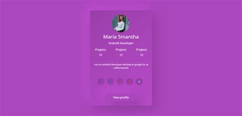 Pure Css User Profile With Transition Effect Using Darklight Mode Example