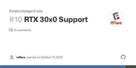 RTX 30x0 Support Issue 10 NVlabs Stylegan2 Ada GitHub