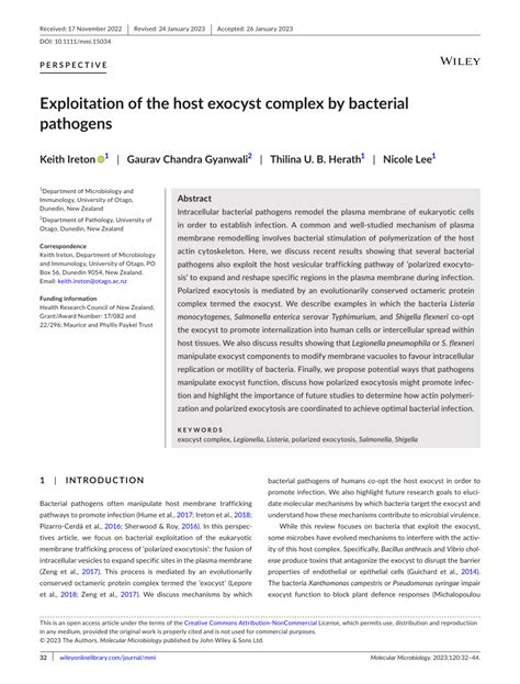 Pdf Exploitation Of The Host Exocyst Complex By Bacterial Pathogens
