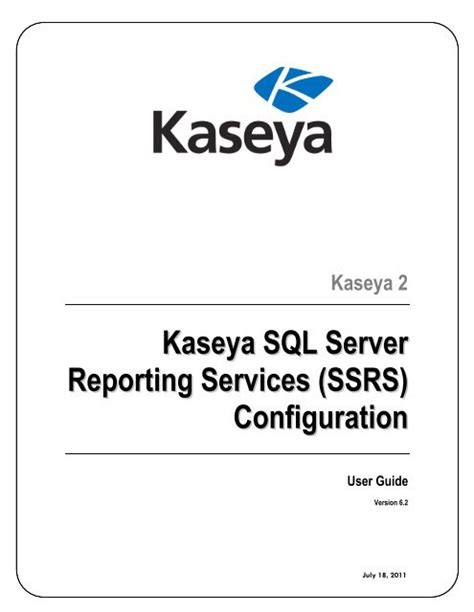 Kaseya Sql Server Reporting Services Ssrs Configuration