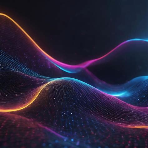 Premium Photo 3d Wavy Technology Abstract Background Digital Blue