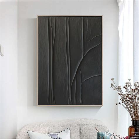 Black Wall Art Black 3d Textured Art Black Textured Wall Art Etsy