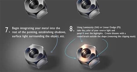 Metal Shading Tutorial By Dansyron Metallic Drawing Illustration