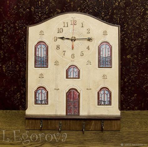 Ключница Дом с часами купить на Ярмарке Мастеров