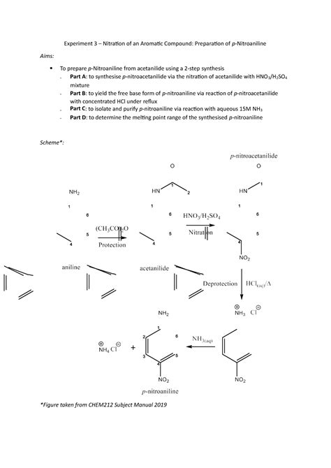 Experiment 3 Nitration Of An Aromatic Compound Preparation Of P
