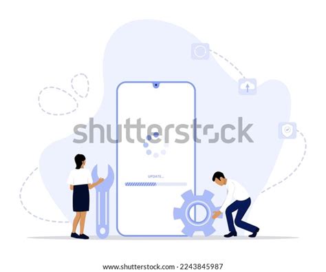 System Update Concept Illustration Showing People Stock Vector Royalty Free 2243845987