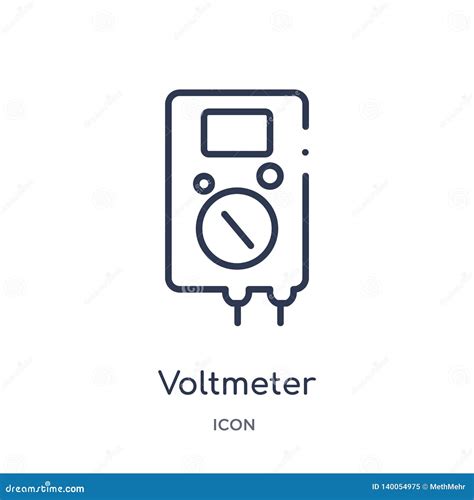 Linear Voltmeter Icon From Electrian Connections Outline Collection