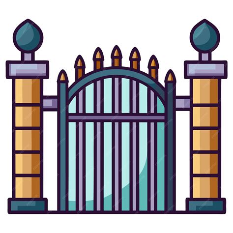 A Cartoon Illustration Of A Gate With A Gate That Says The Gate