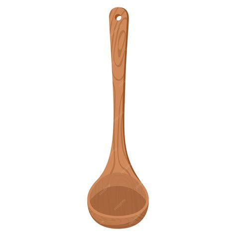 Premium Vector Cartoon Nature Wooden Kitchenware Utensil Soup Ladle