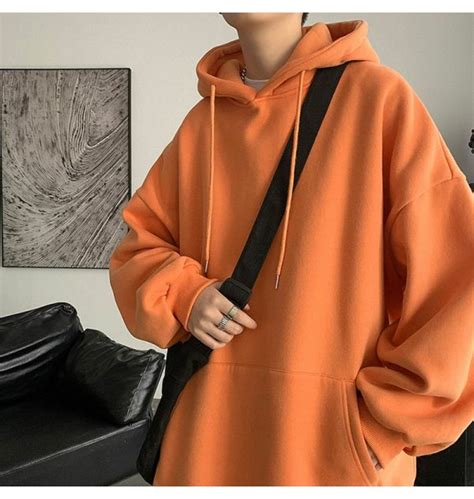 남자 후드티 무지 주황색 파란색 보세 캐주얼 학생 재킷 스웨터 가을 빅사이즈 겨울 맨투맨 티몬