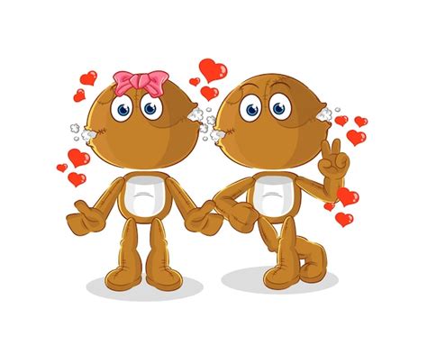 Premium Vector Sack Doll Dating Cartoon Character Mascot Vector