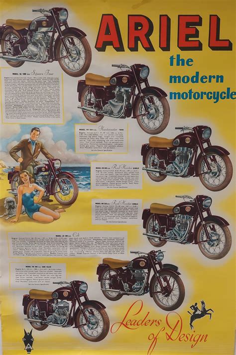 Bonhams Cars Original Ariel Showroom Range And Workshop Technical Posters 5