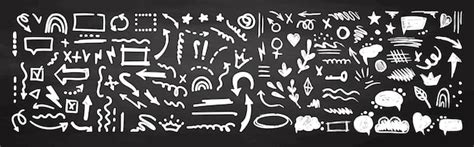 Premium Vector Handdrawn Pencil Color Brush Elements On Chalkboard