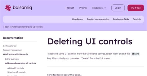 How To Delete UI Controls In Balsamiq Balsamiq Documentation