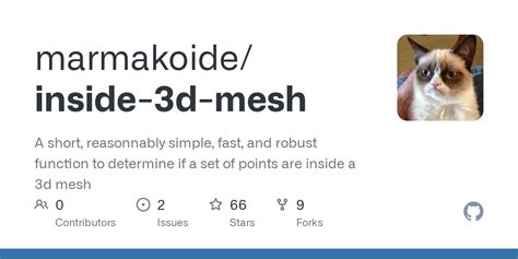 Github Marmakoideinside 3d Mesh A Short Reasonnably Simple Fast And Robust Function To