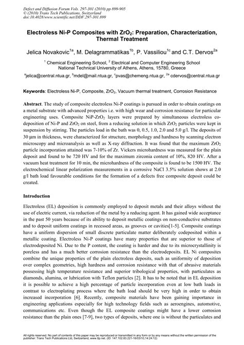 Pdf Electroless Nip Composites With Zro 2 Preparation