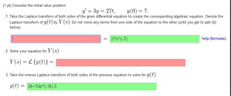 Solved Pt Consider The Initial Value Problem Y Y Chegg