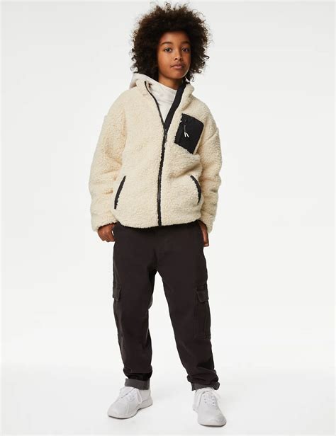 Borg Zip Through Fleece Jacket 6 16 Yrs Mands Collection Mands