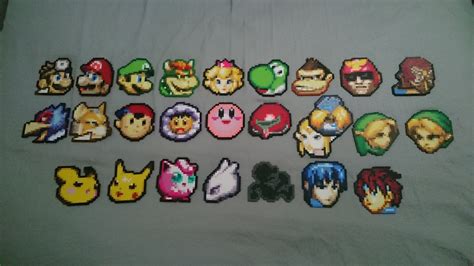 I Made All The Melee Stock Icons Out Of Perler Beads Smashbros