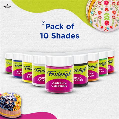 Buy Fevicryl Acrylic Sunflower Colours Kit - 10 Colours at ₹239 | Instant Online Delivery | Zepto