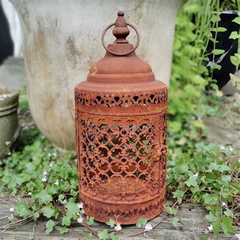 Lily Manor Metal Lantern Rust Uk