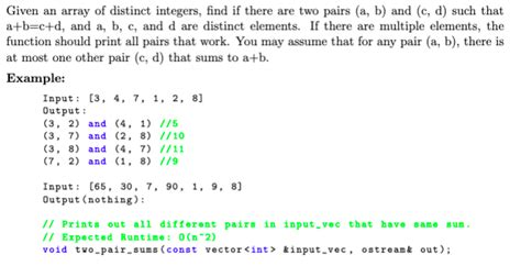 Solved Given An Array Of Distinct Integers Find If There Chegg