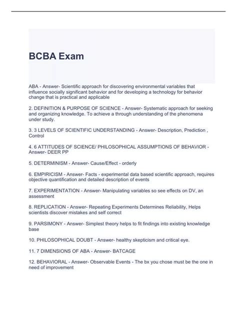 BCBA Exam Questions With Correct Answers BCBA Stuvia US