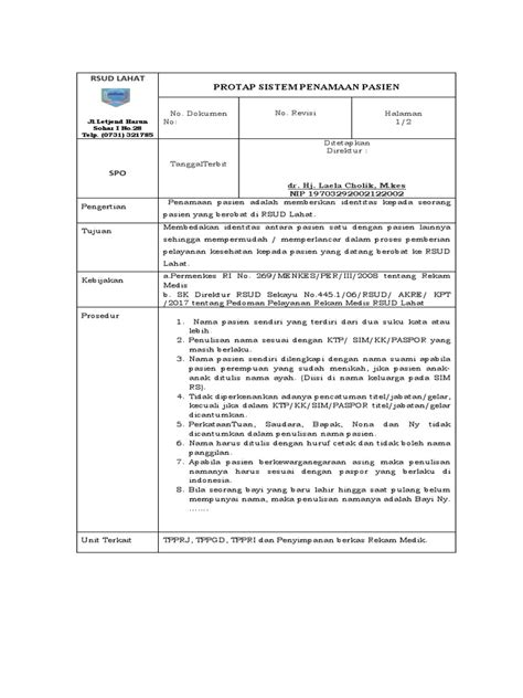 Spo Sistim Penamaan Pasien Pdf