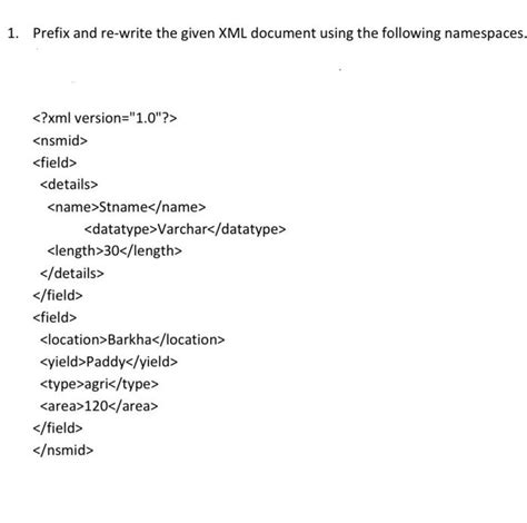 Solved Prefix And Re Write The Given XML Document Using Chegg Com