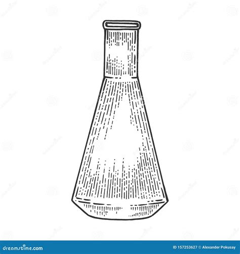 Chemical Laboratory Flask Sketch Engraving Vector Stock Vector