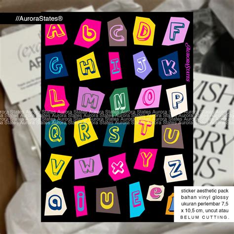 Jual Sticker Ransom Alphabet Sticker Jurnal Book Sticker Huruf
