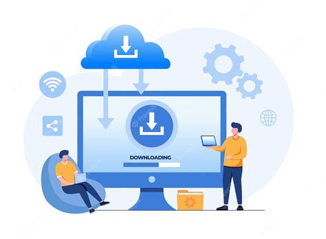 Premium Vector Cloud System File Download Database Protection Concept