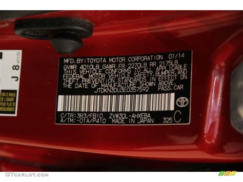 2014 Prius Color Code 3r3 For Barcelona Red Metallic Photo 107244029