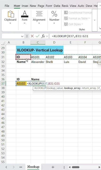 Xlookup Basic Excel Exceltips Exceltricks Shorts Shortvideo Trending Youtube
